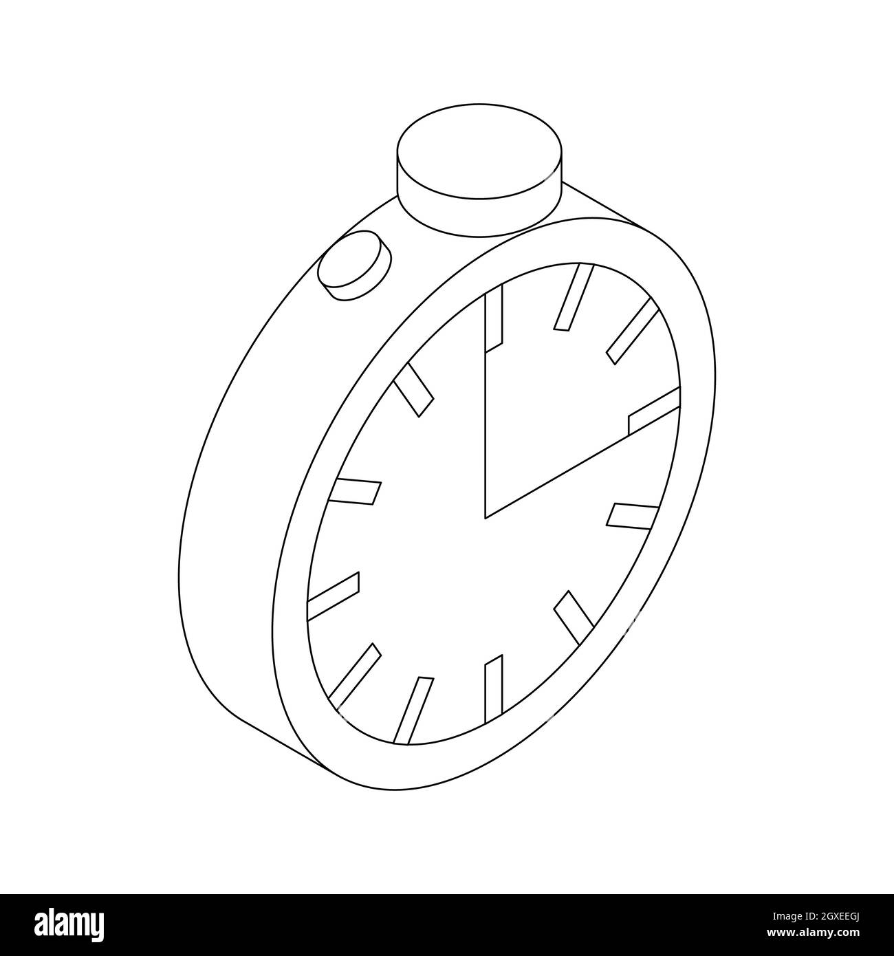 Stopwatch icon in isometric 3d style on a white background Stock Photo ...