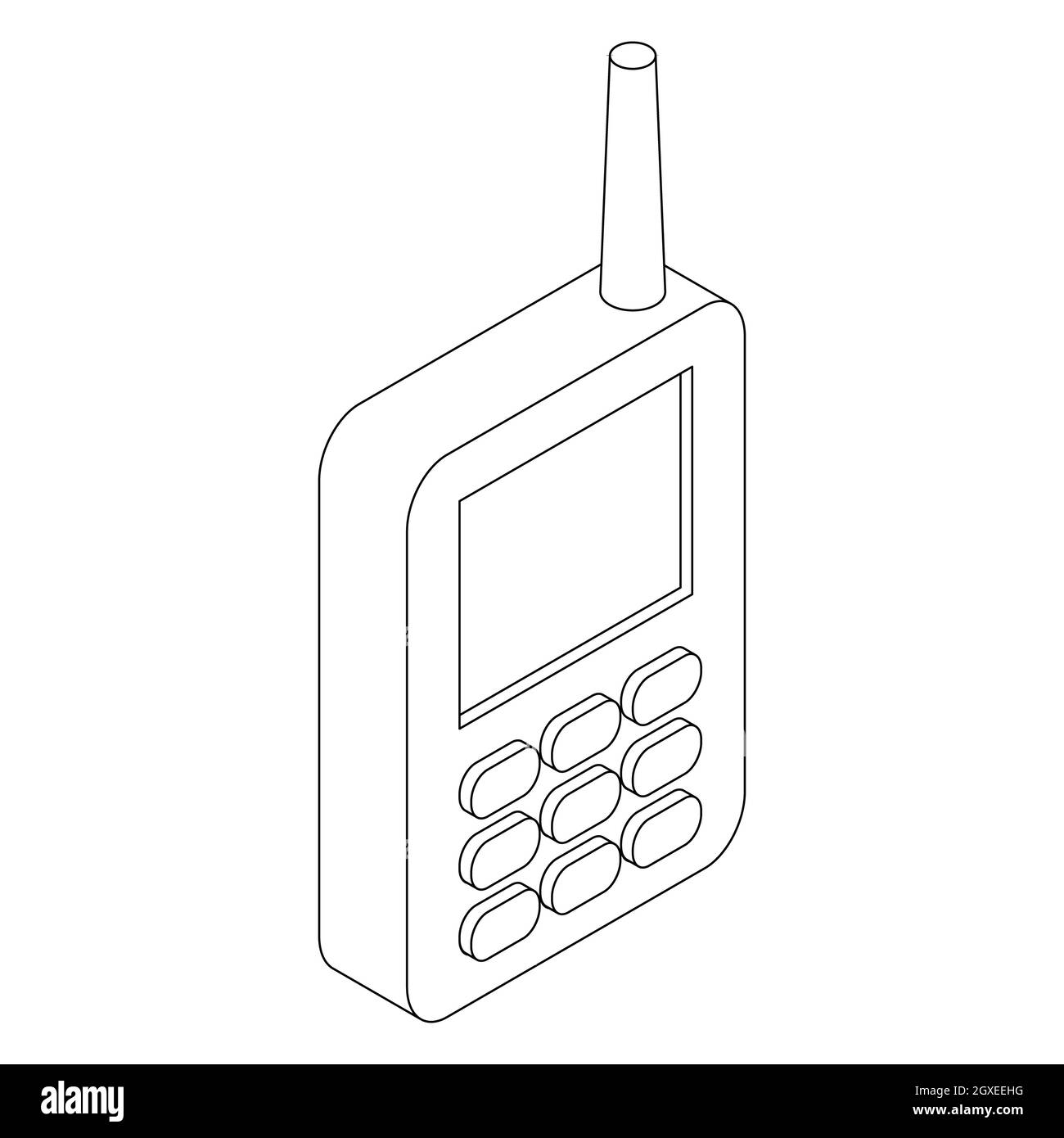 Portable handheld radio icon in isometric 3d style on a white ...