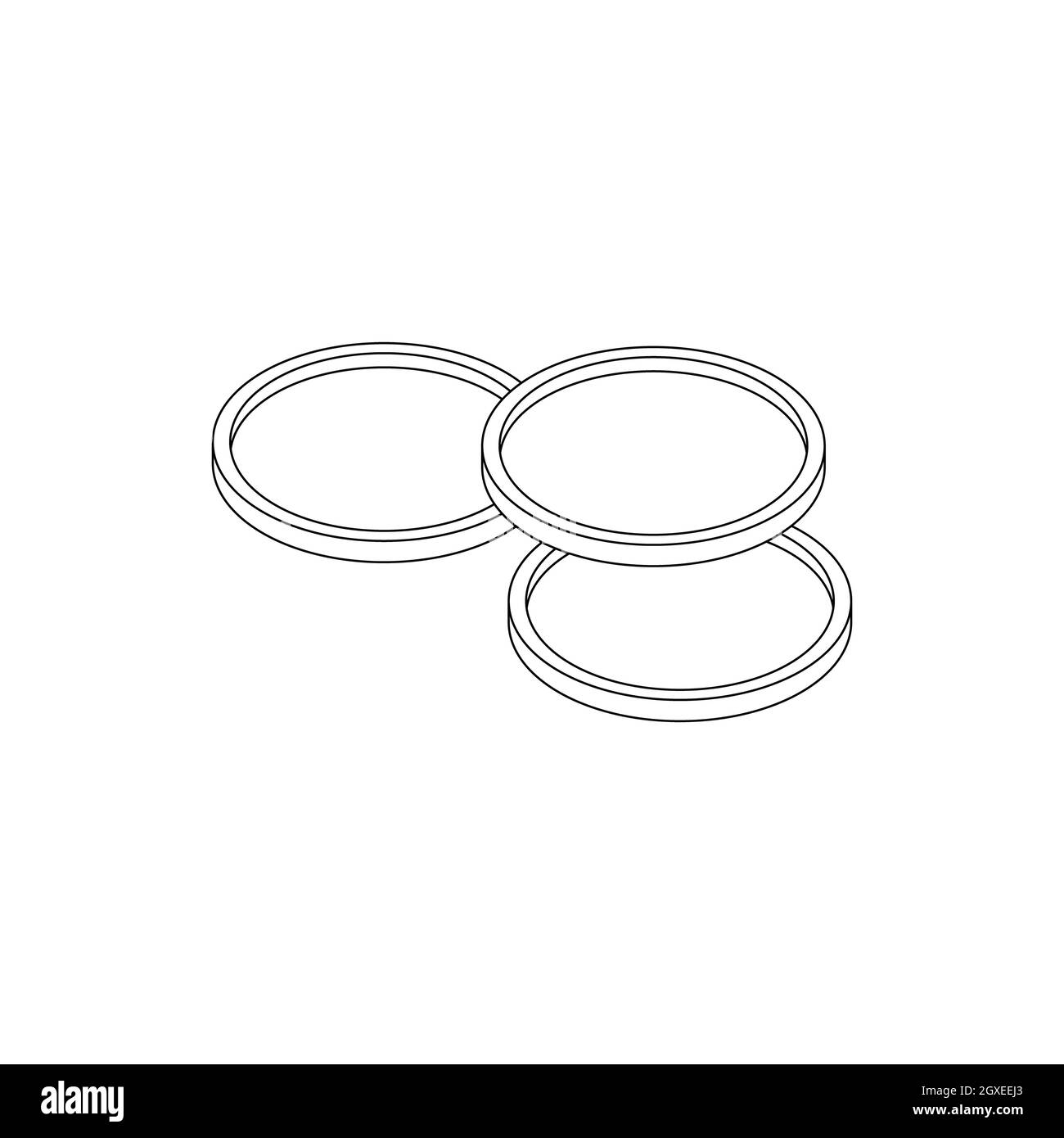 Camera lens icon in isometric 3d style on a white background Stock ...