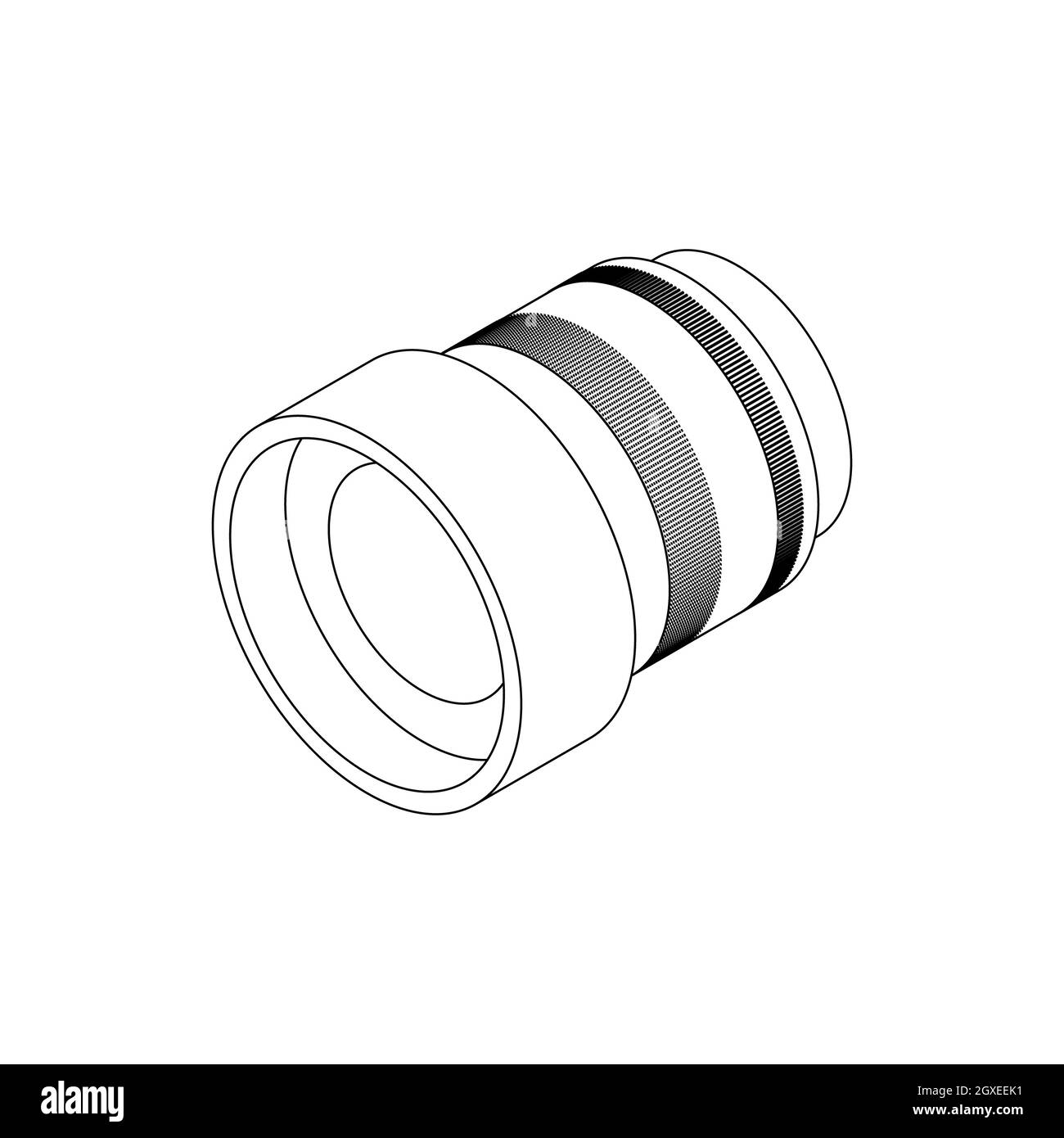 Interchangeable lens for camera icon in isometric 3d style on a white ...