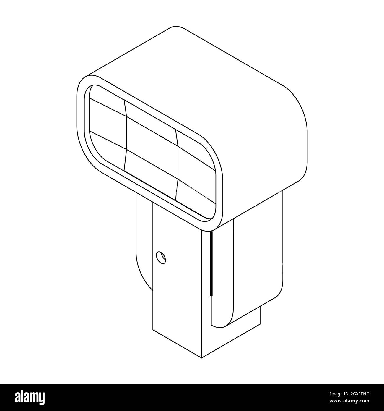 Lighting flash in front for camera icon in isometric 3d style on a ...