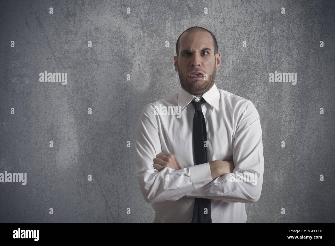 Concept of disgusted businessman Stock Photo - Alamy