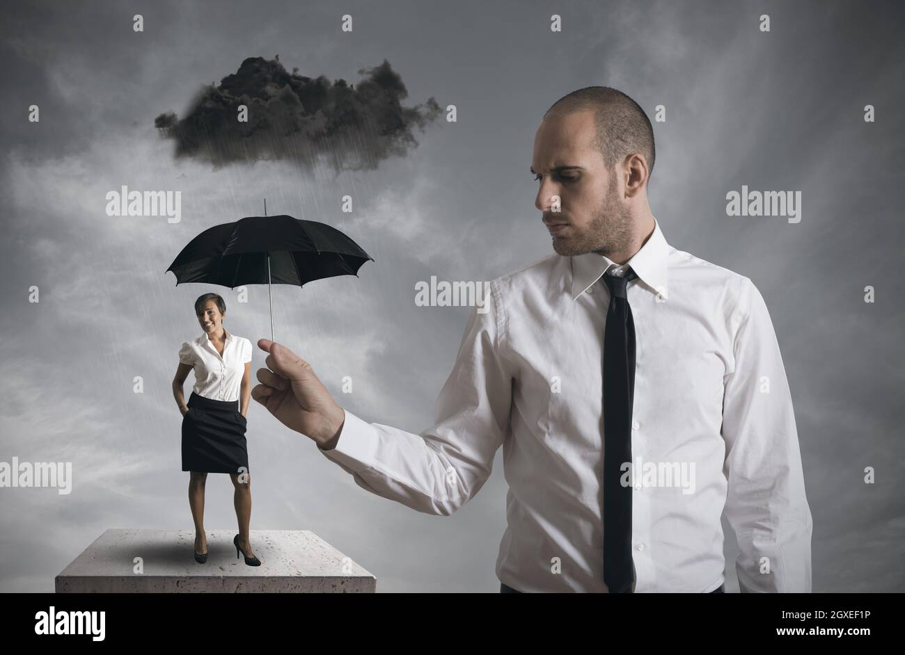 Concept of protect the business Stock Photo - Alamy
