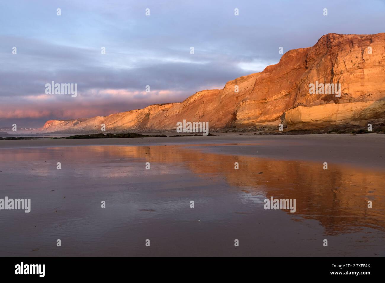 Sunset at Baleal beach in Peniche, Atlantic coast of Portugal Stock ...
