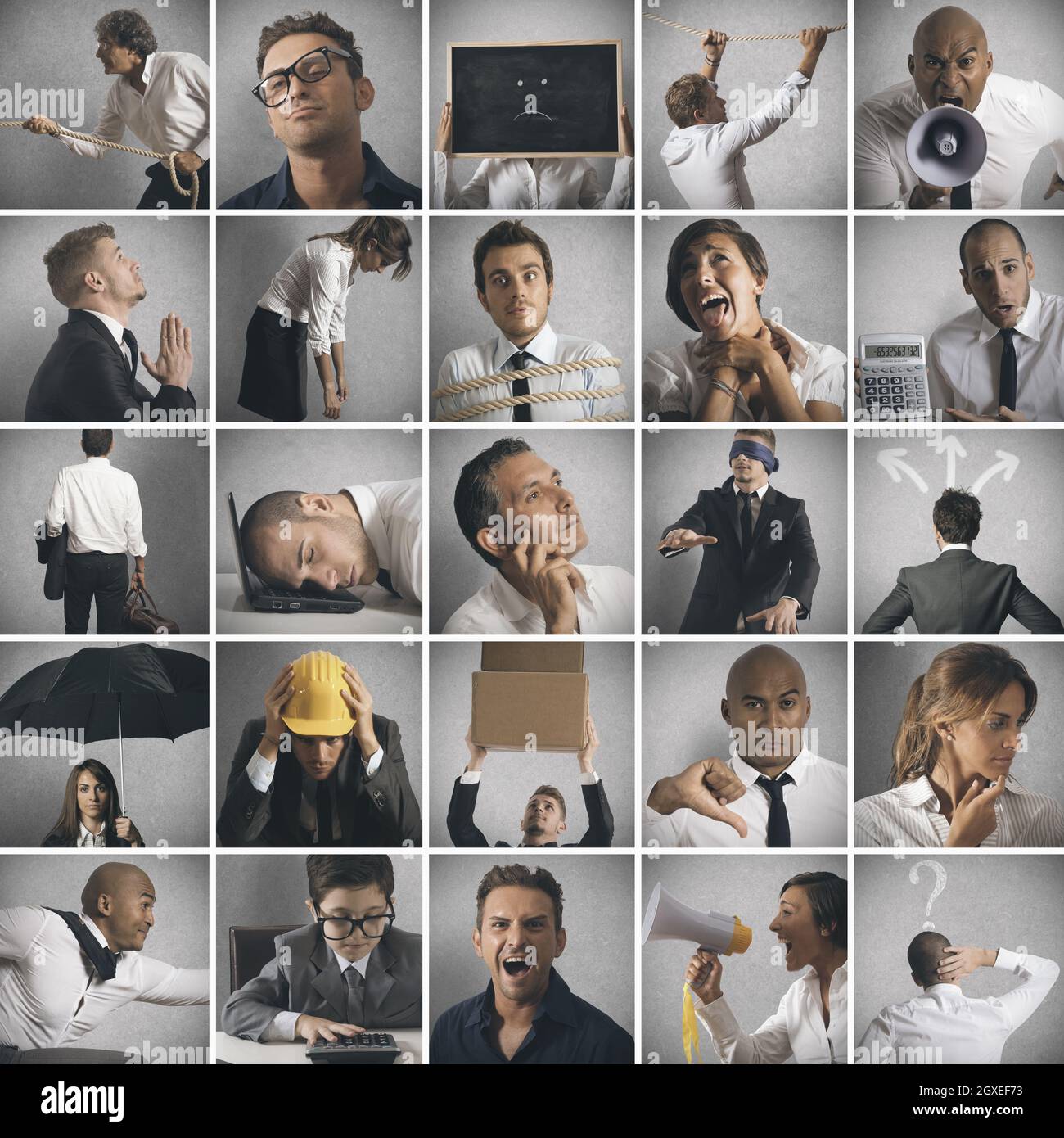 Business,crisis and problem concept collage Stock Photo - Alamy