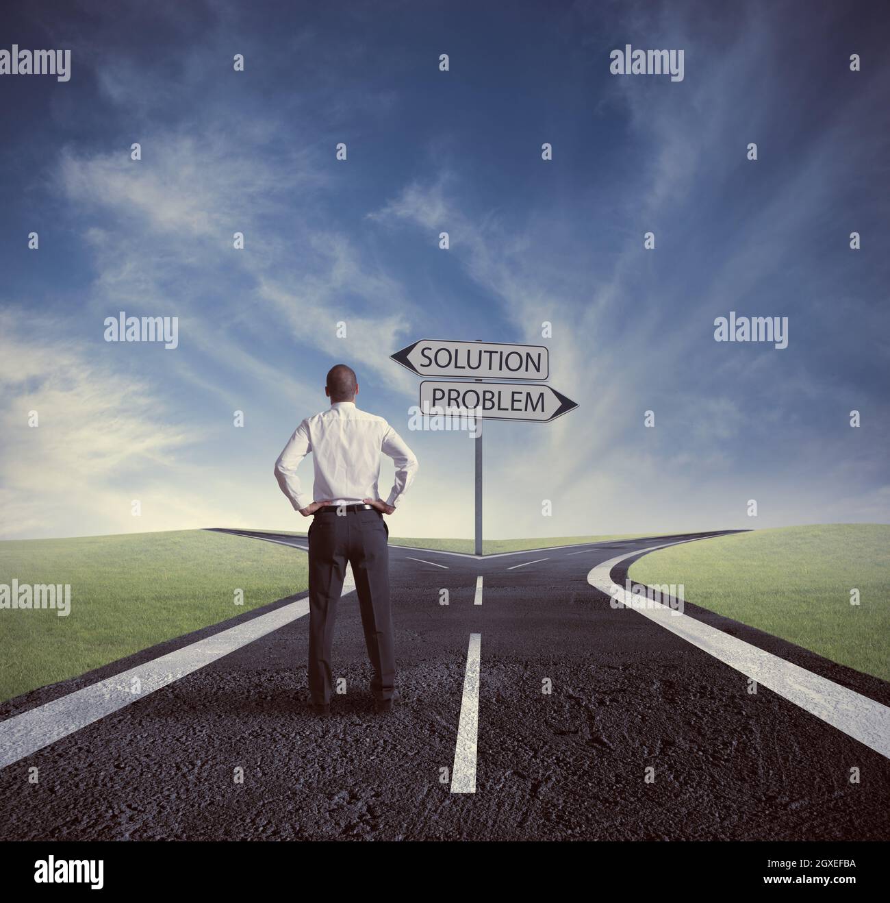 Concept of choose the correct way Stock Photo - Alamy