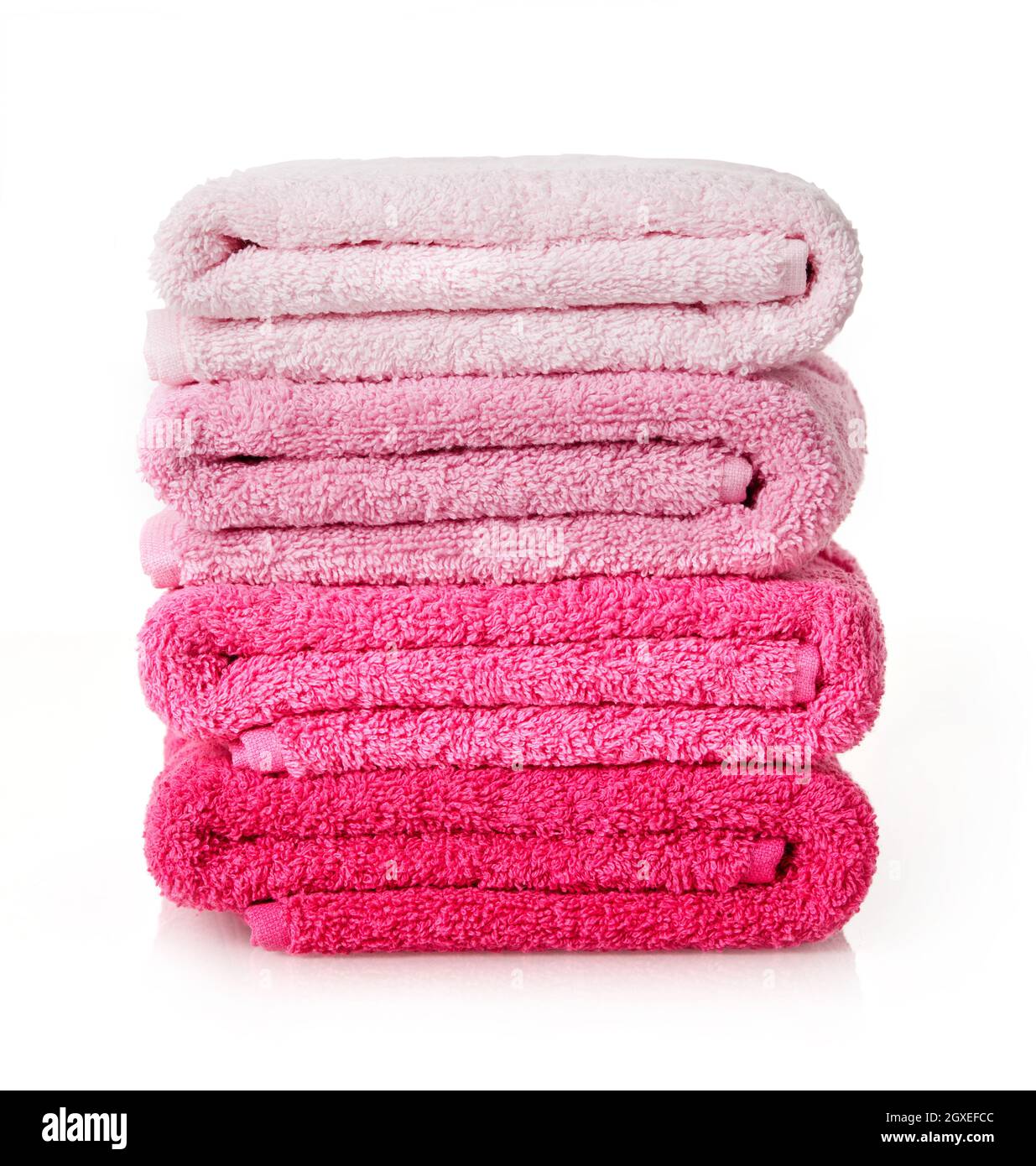 Soft pink folded towels Cut Out Stock Images & Pictures - Alamy