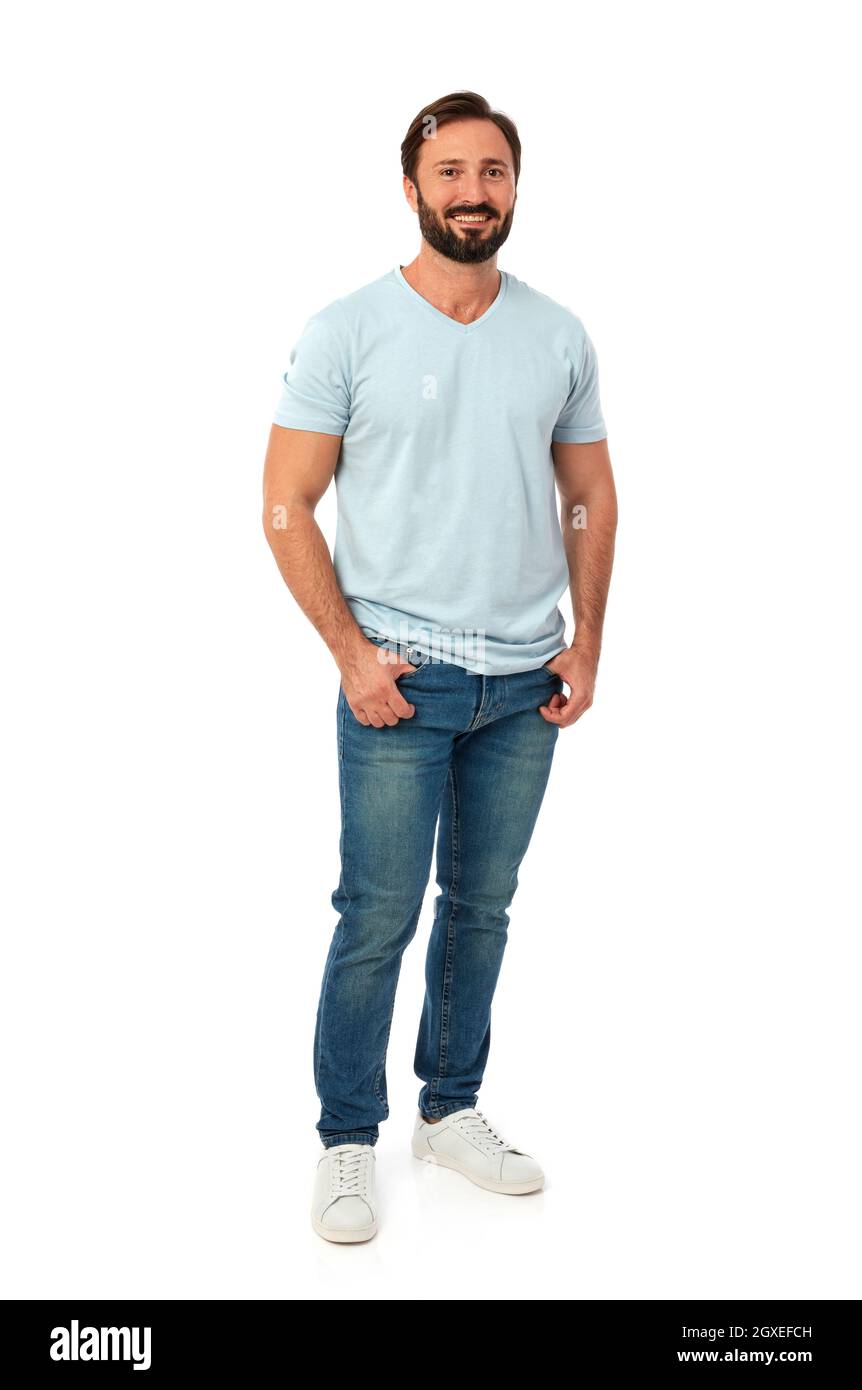 Young adult on white background Stock Photo - Alamy