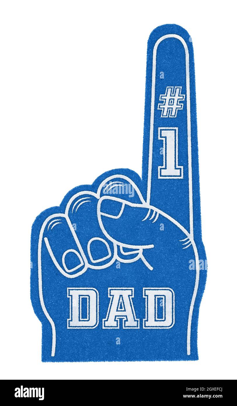 Number one dad foam hand isolated on white Stock Photo - Alamy