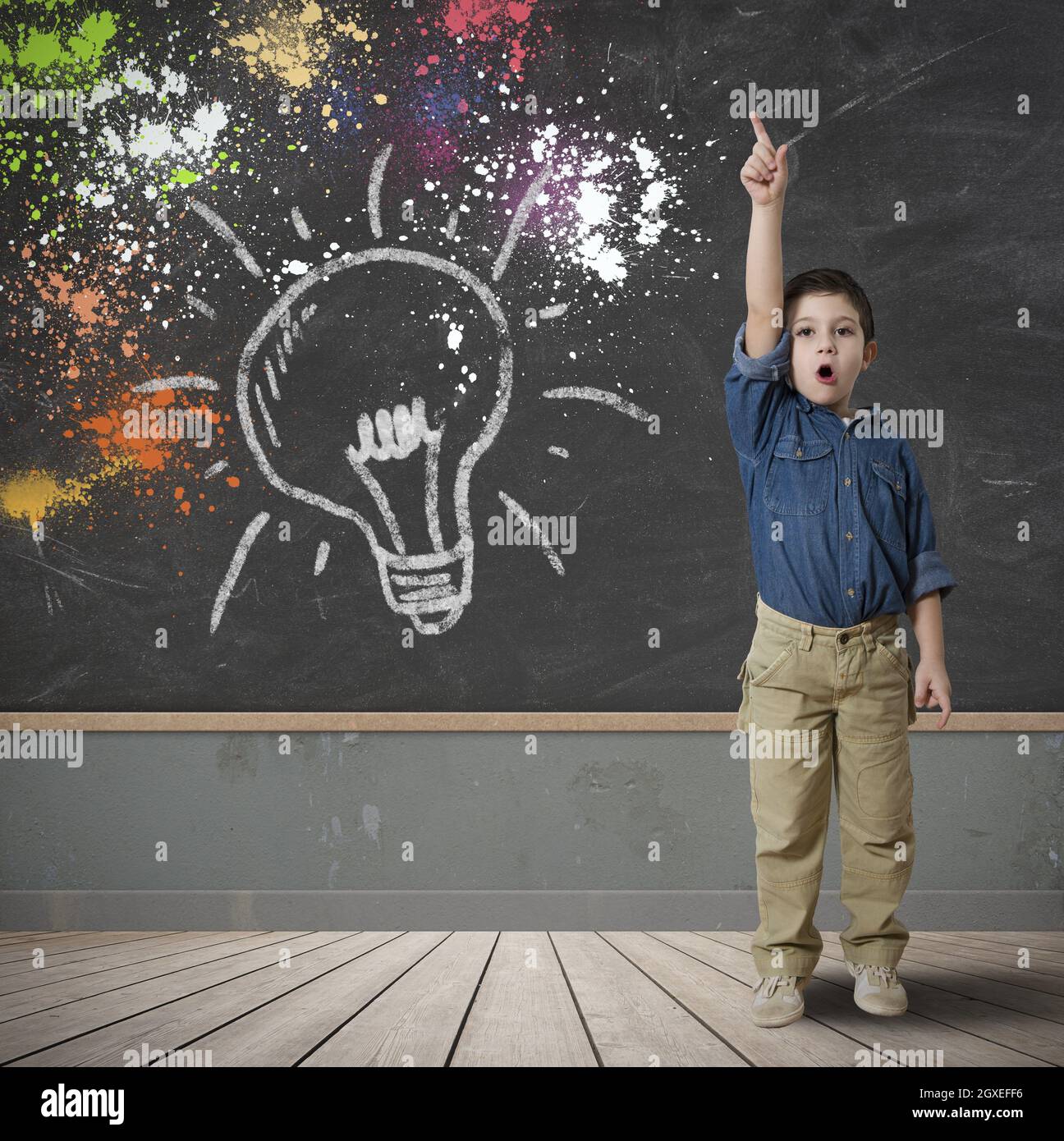 Happy child with a new idea Stock Photo - Alamy
