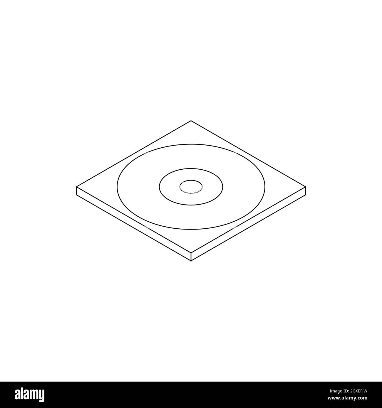 Blank compact disc in a case icon in isometric 3d style on a white ...