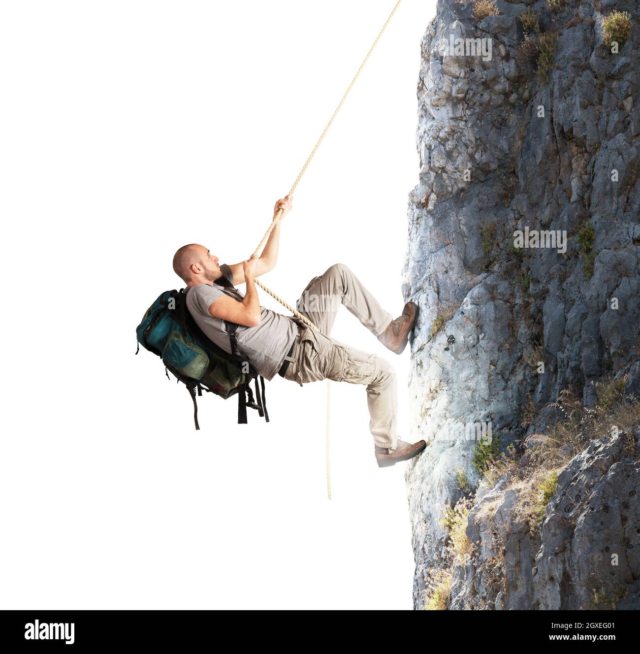 Explorer and his passion for climbing mountains Stock Photo - Alamy
