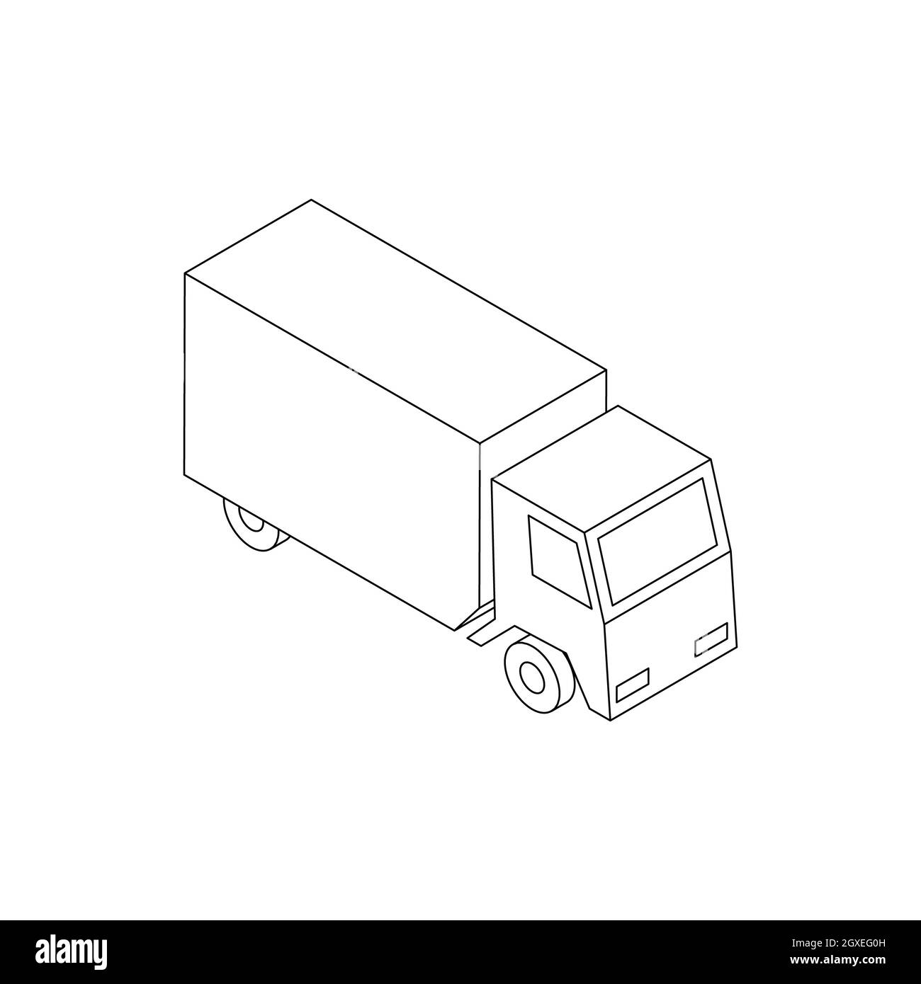 Truck icon in isometric 3d style on a white background Stock Photo - Alamy