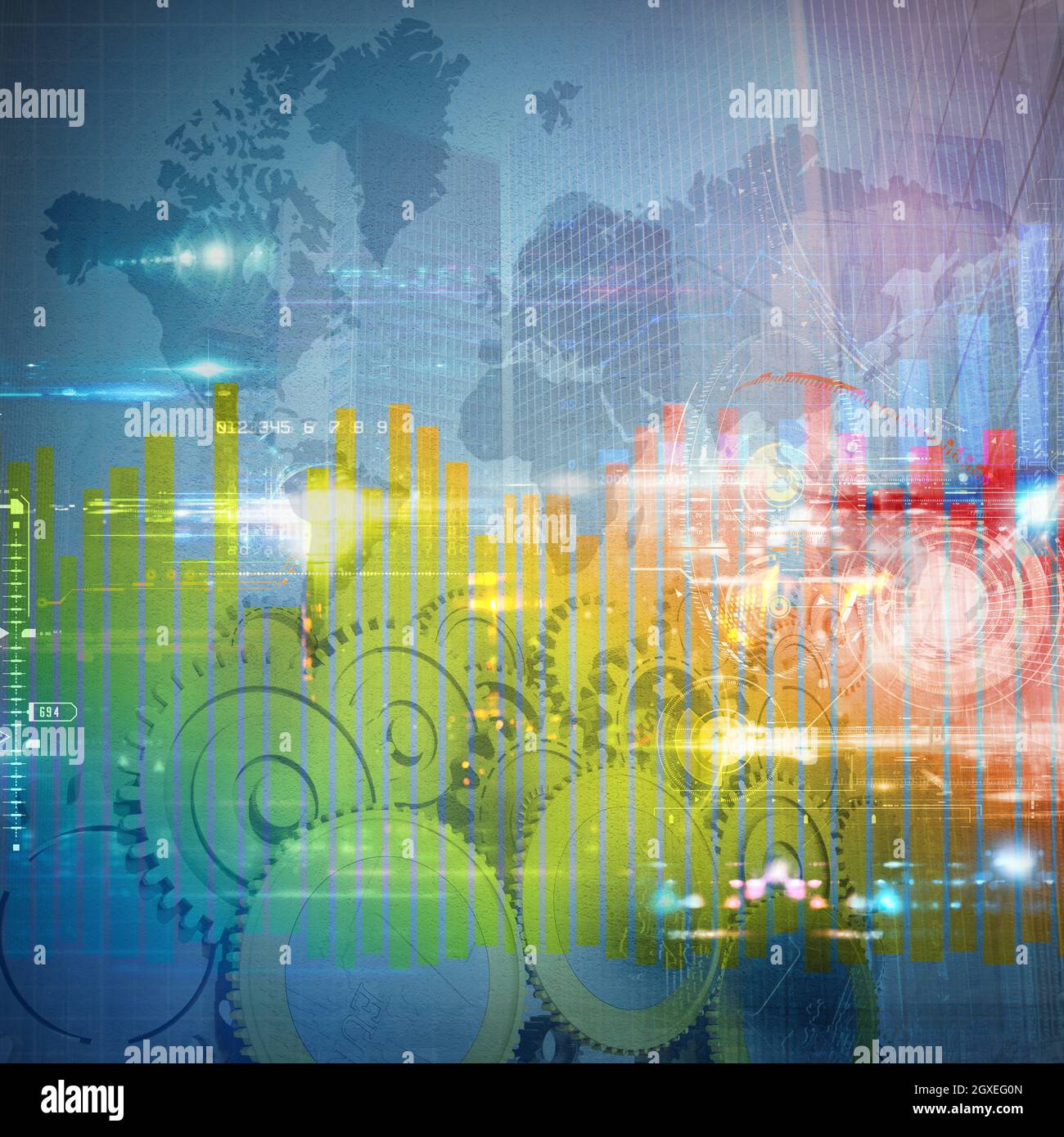 Colourful illustration of develop international success background ...