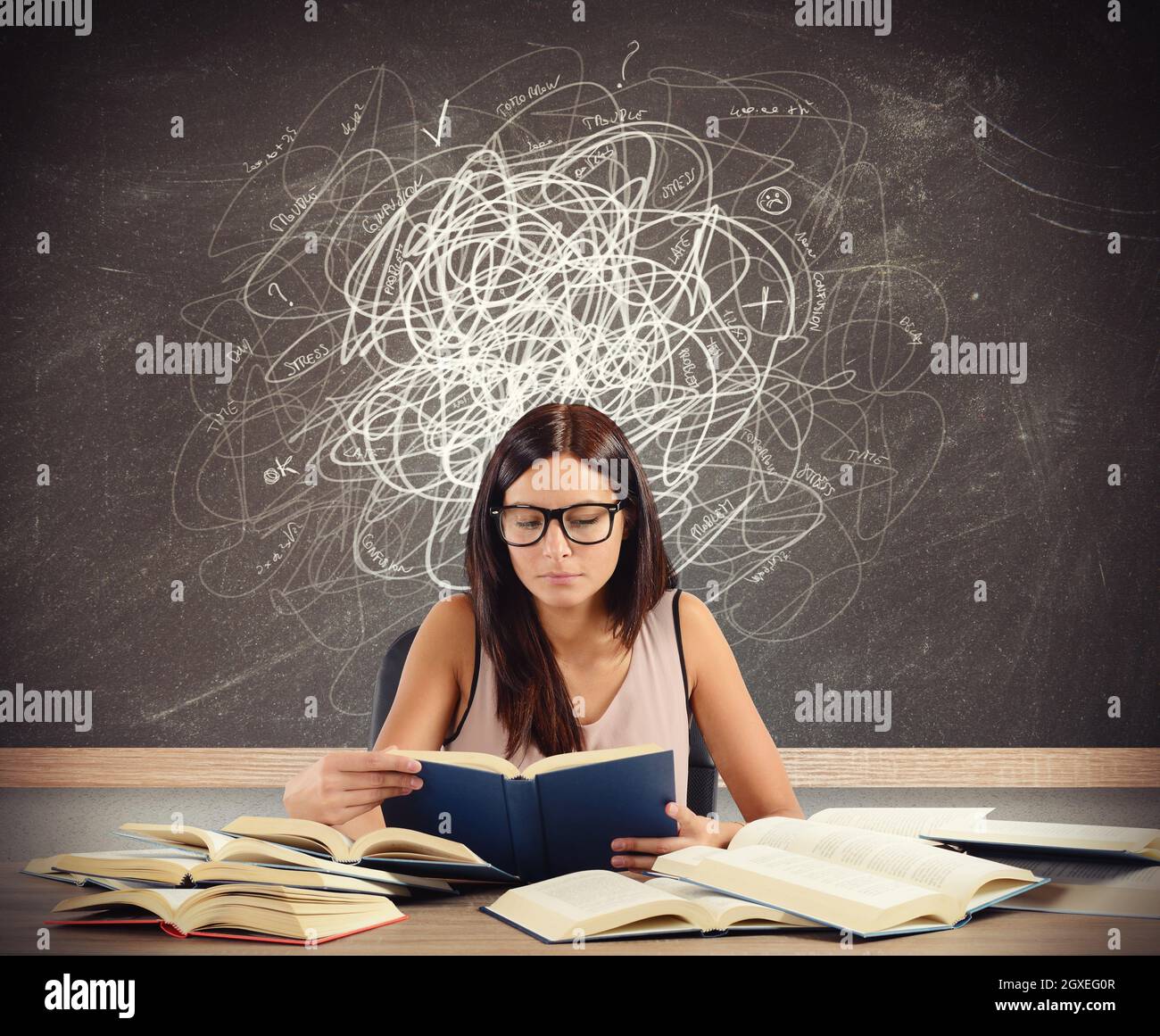 Student with doubts and gaps in matters Stock Photo - Alamy