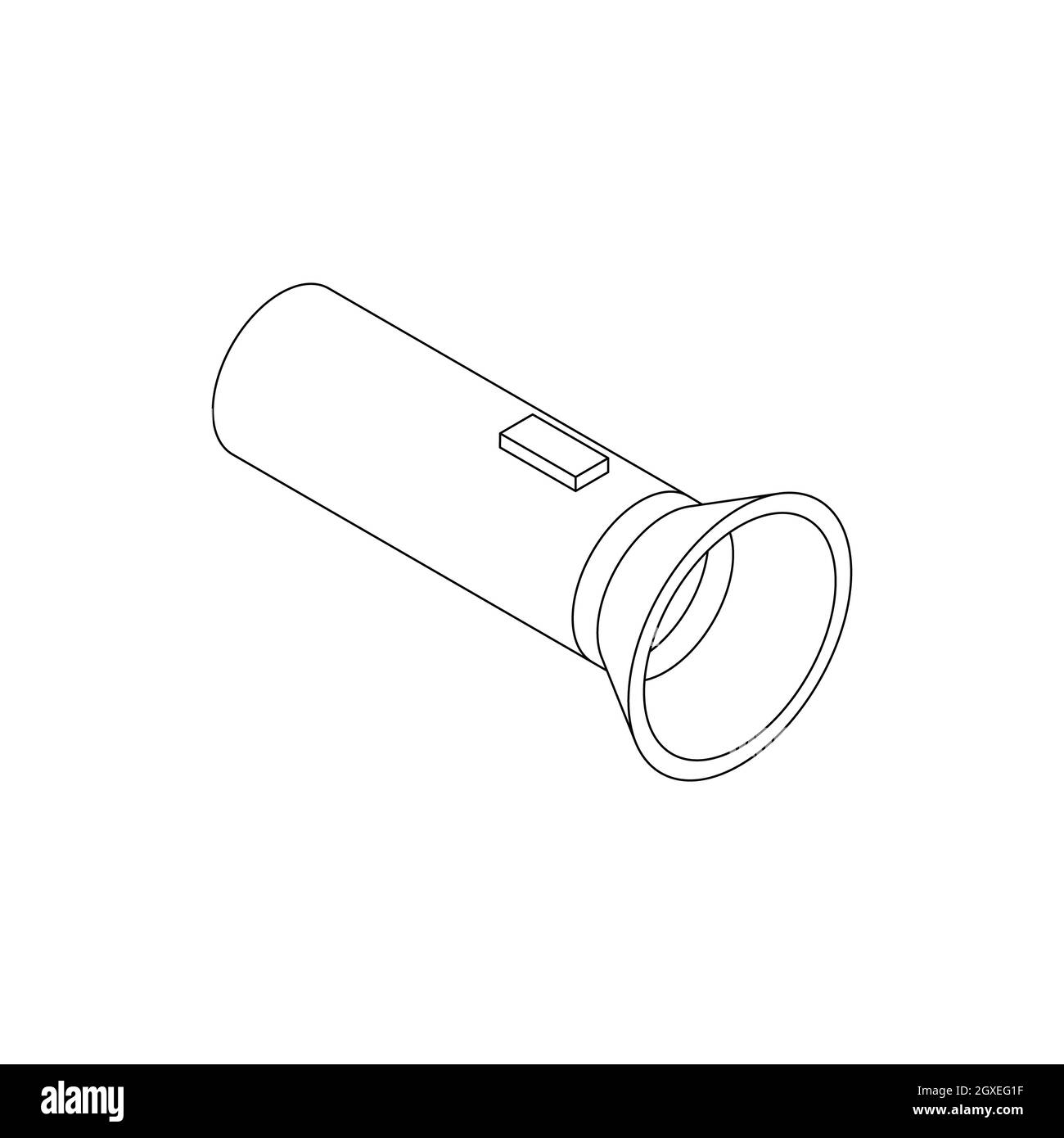 Flashlight icon in isometric 3d style on a white background Stock Photo ...
