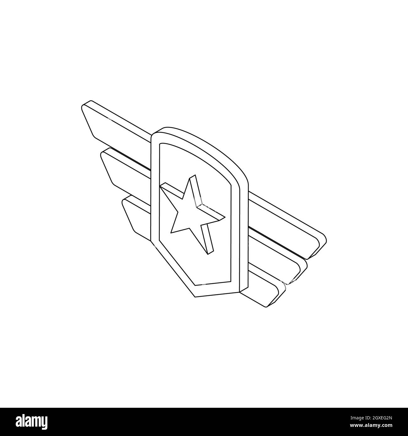 Army emblem icon in isometric 3d style on a white background Stock ...