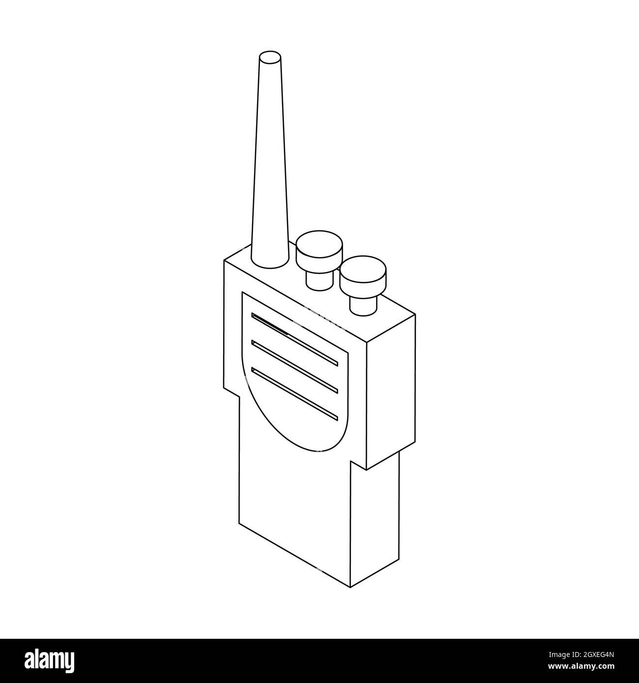 Portable handheld radio icon in isometric 3d style on a white ...