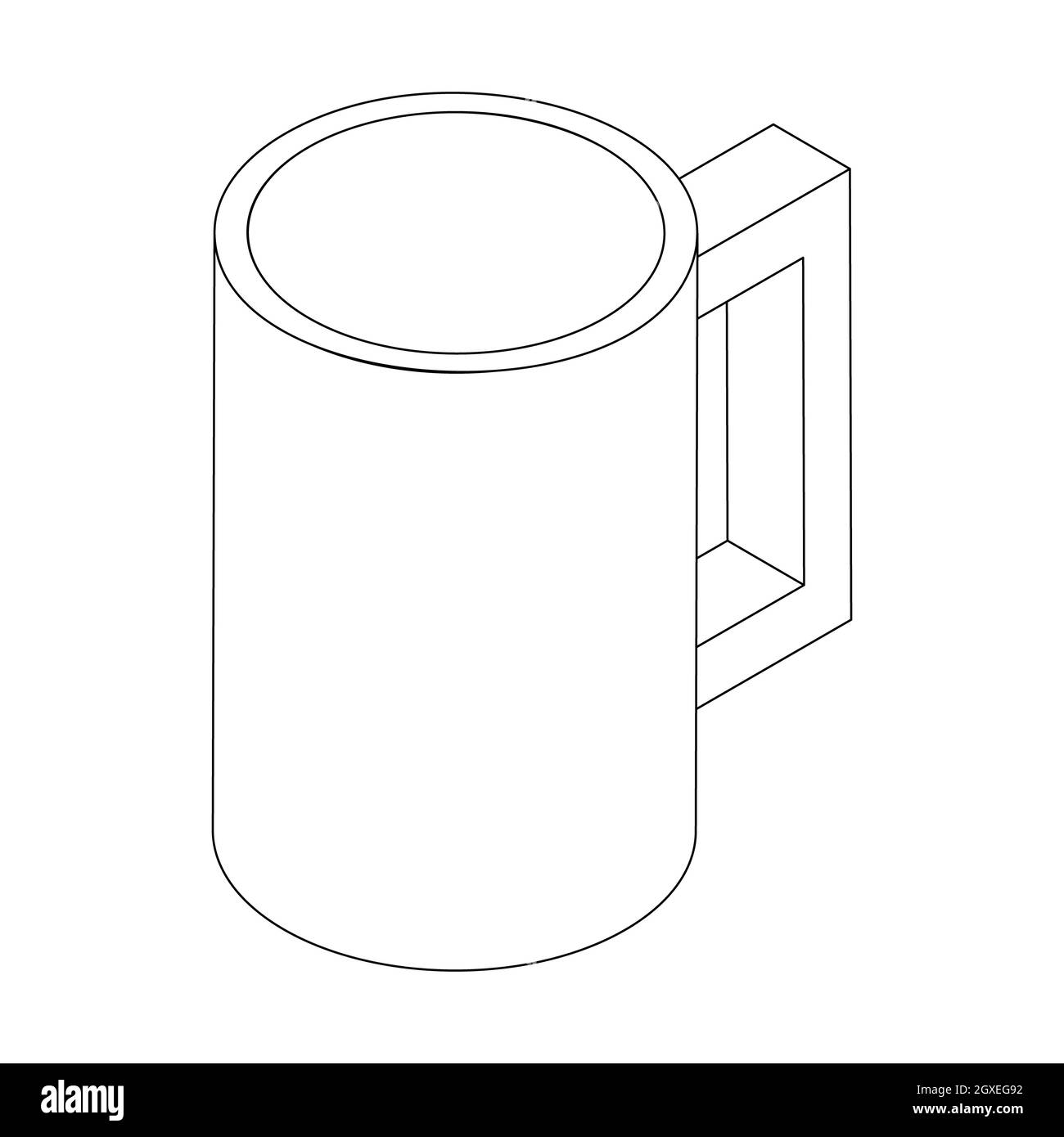 Beer mug icon in isometric 3d style on a white background Stock Photo ...