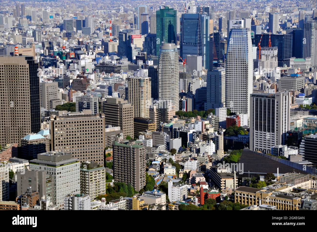 Dense city skyline viewed from the Mori Tower, Roppongi Hills, Tokyo ...