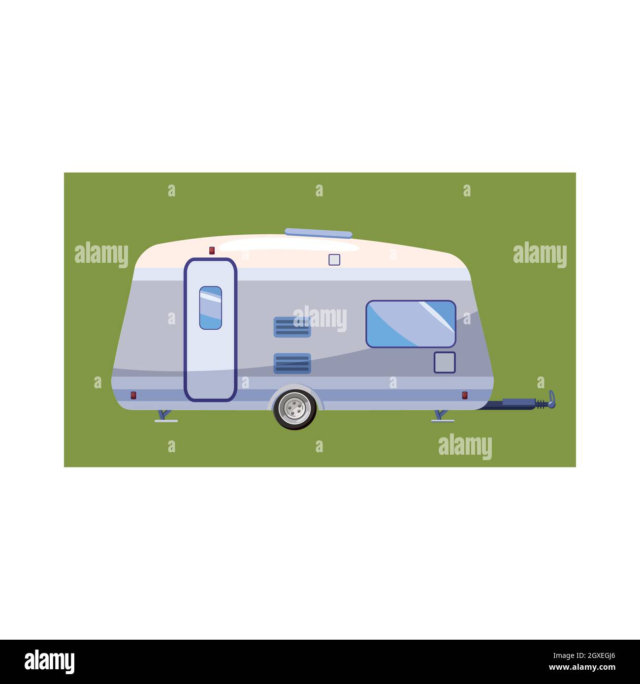 Mobil home icon in cartoon style on a white background Stock Photo - Alamy
