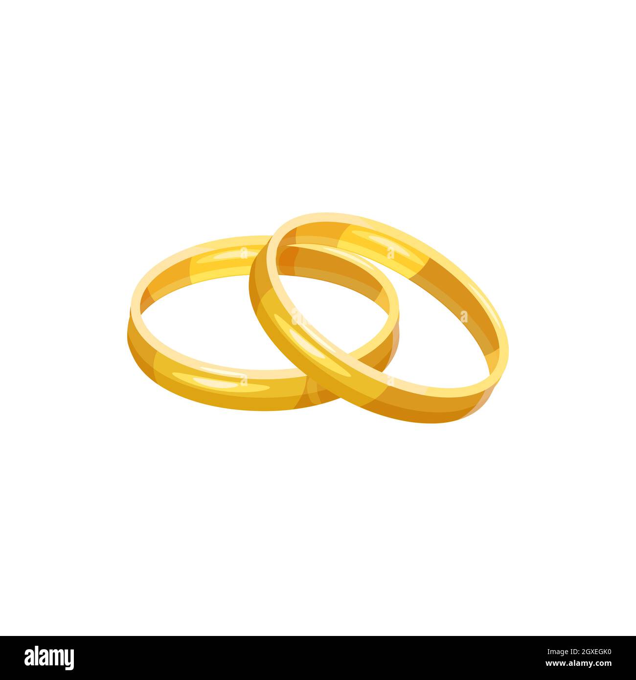 Wedding rings icon in cartoon style on a white background Stock Photo ...