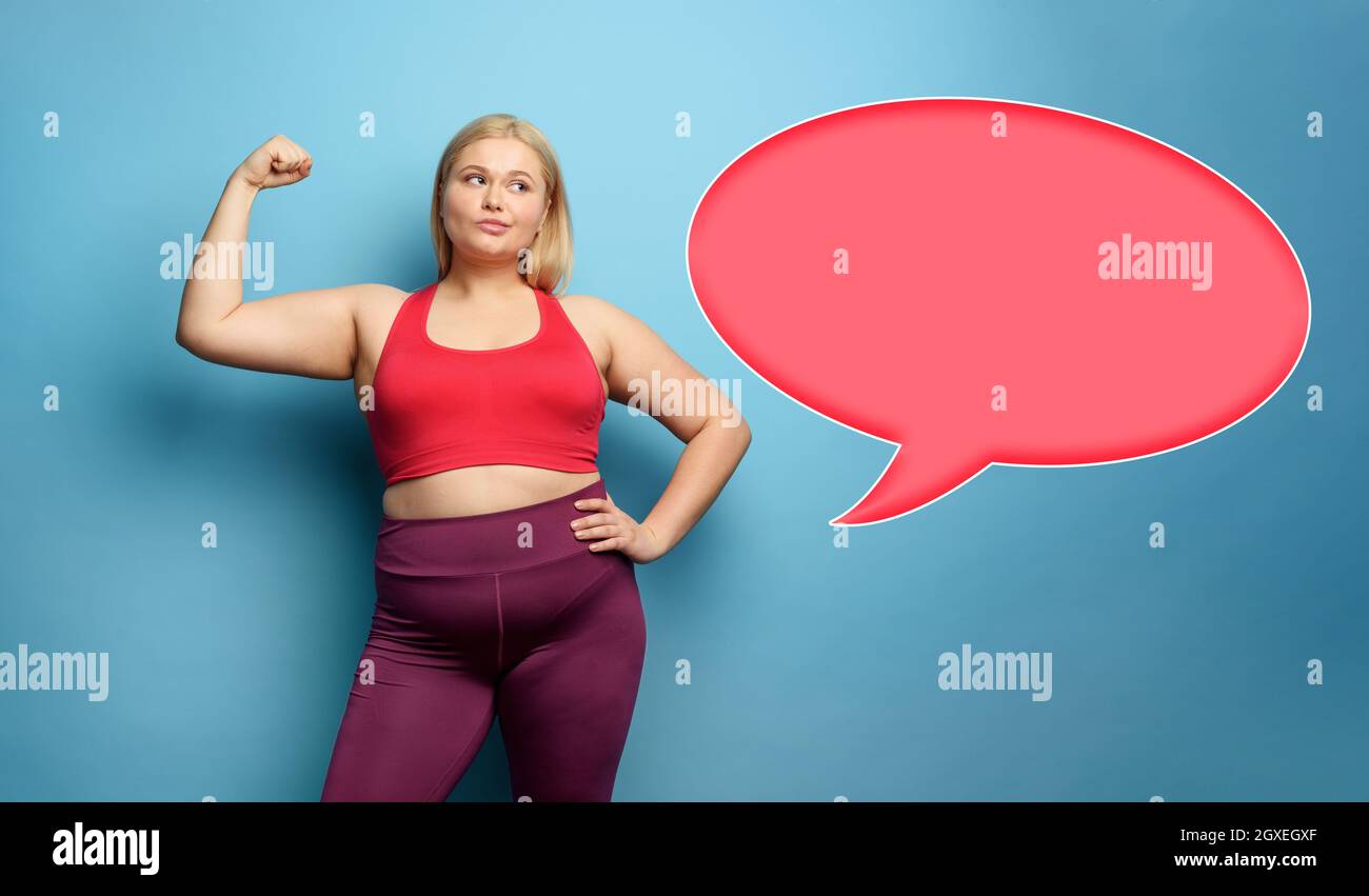 Fat girl does gym at home. thoughtful expression Stock Photo - Alamy