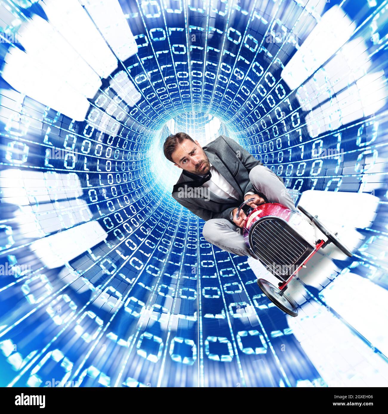 Man running fast in a internet cable Stock Photo - Alamy