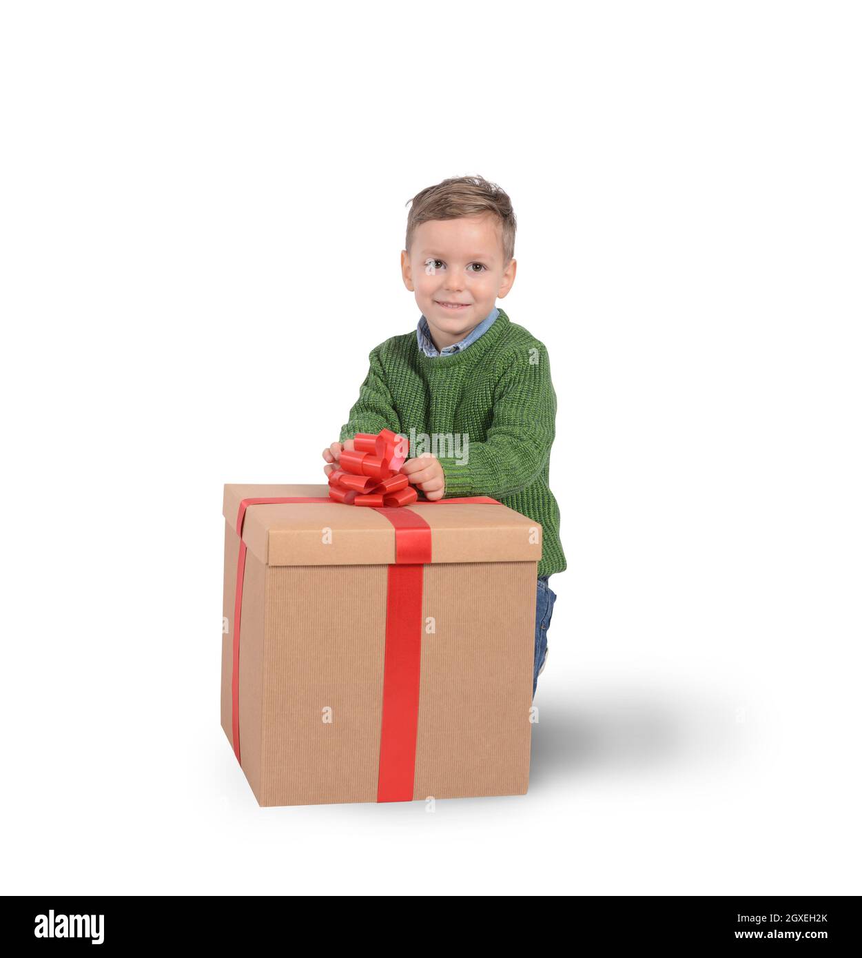 Child happy to have received a gift Stock Photo - Alamy