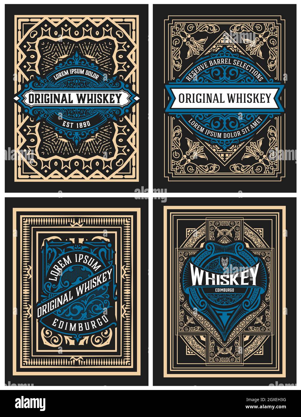 Set of 4 vintage labels for packing Stock Vector Image & Art - Alamy
