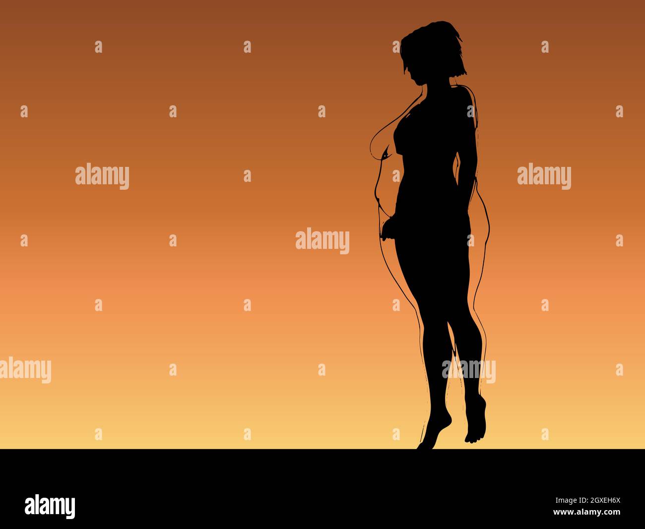 Conceptual fat overweight obese female vs slim fit healthy body after ...
