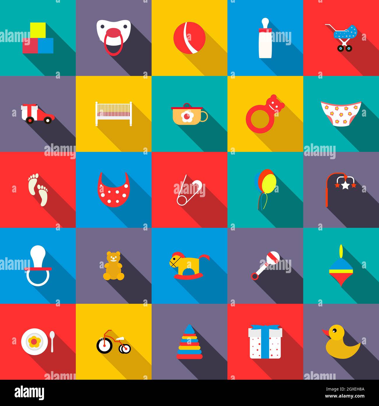 Toys icons set in flat style for any design Stock Photo - Alamy