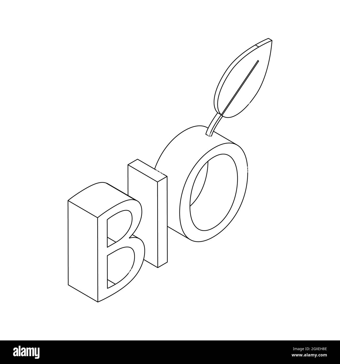Bio icon in isometric 3d style on a white background Stock Photo - Alamy