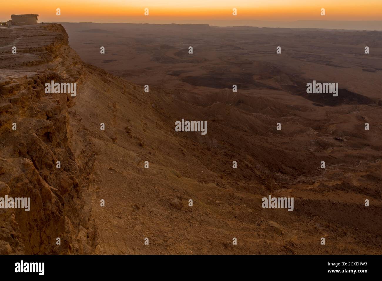Sunrise view of Makhtesh (crater) Ramon, in the Negev Desert, Southern ...