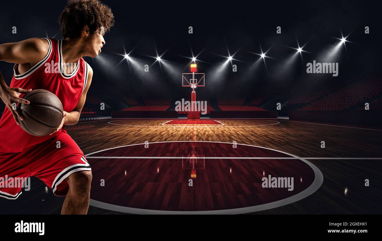 Confident black basketball player ready to challenge Stock Photo - Alamy