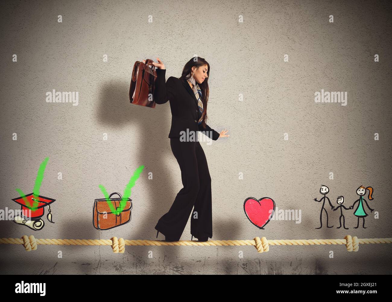 Stages of work and life of businesswoman Stock Photo - Alamy