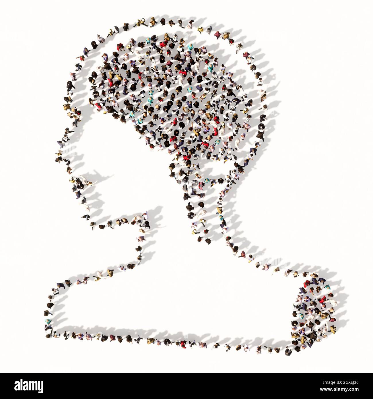 Concept or conceptual large gathering of people forming an image of a ...