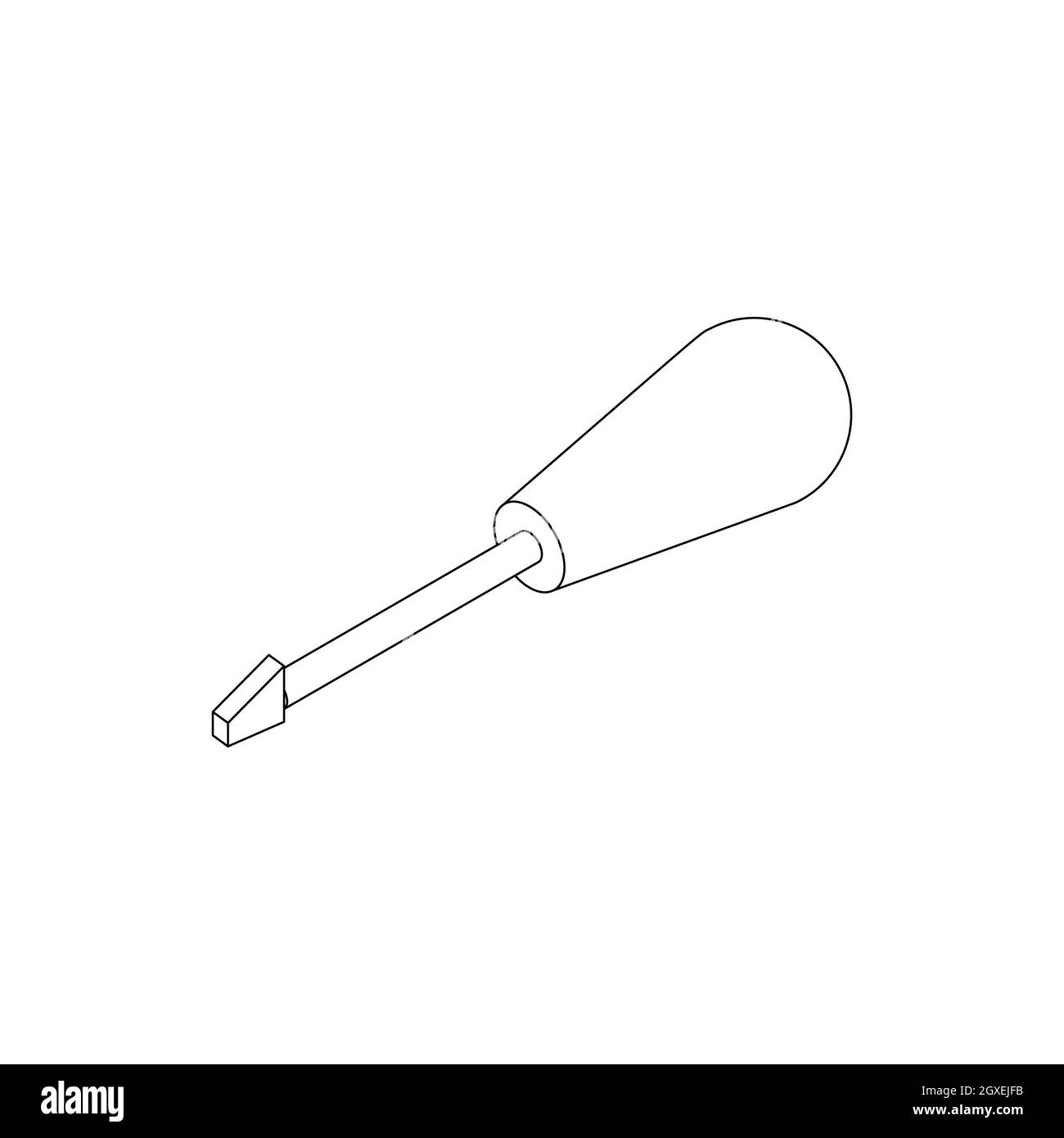 Screwdriver icon in isometric 3d style isolated on white background ...