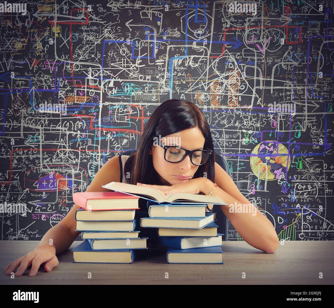 Book desk school math history hi-res stock photography and images - Alamy