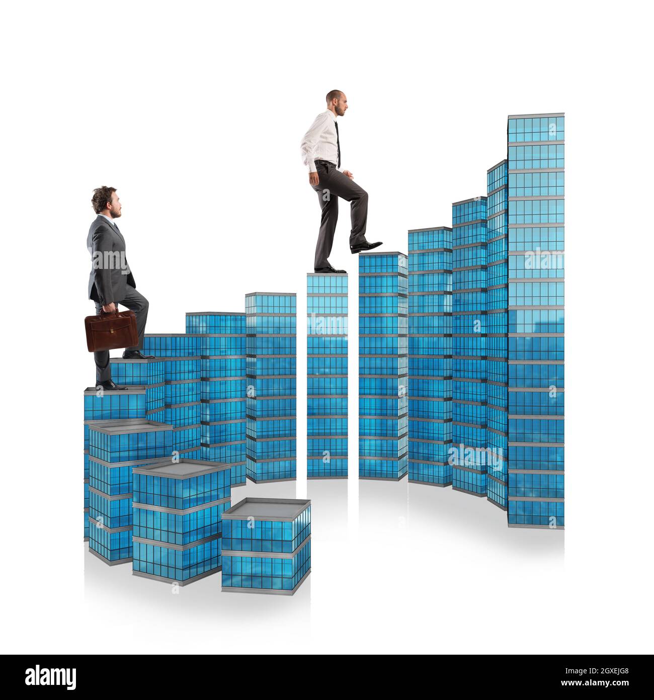 Business people climb the ladder of success Stock Photo - Alamy