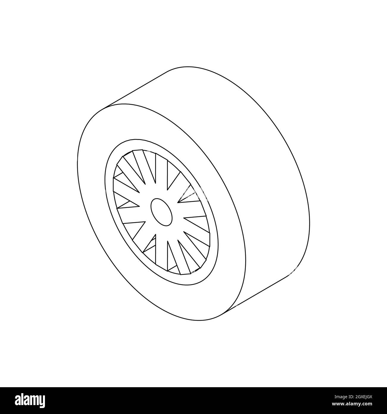 Car wheel icon in isometric 3d style isolated on white background Stock ...