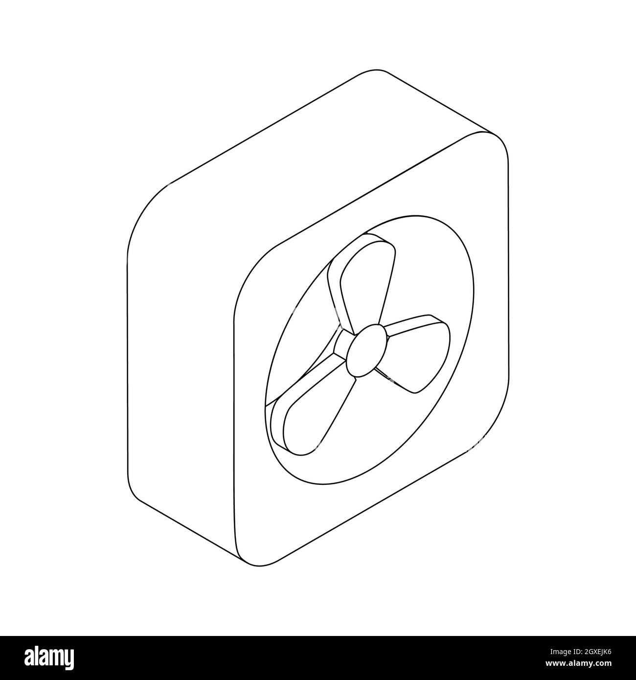 Exhaust fan icon in isometric 3d style isolated on white background ...