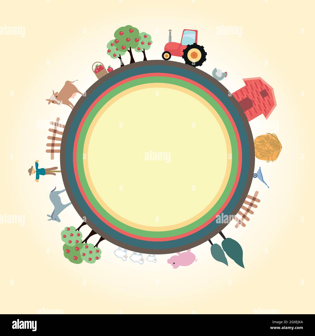 Beautiful farm for children colorful and fun Stock Photo - Alamy