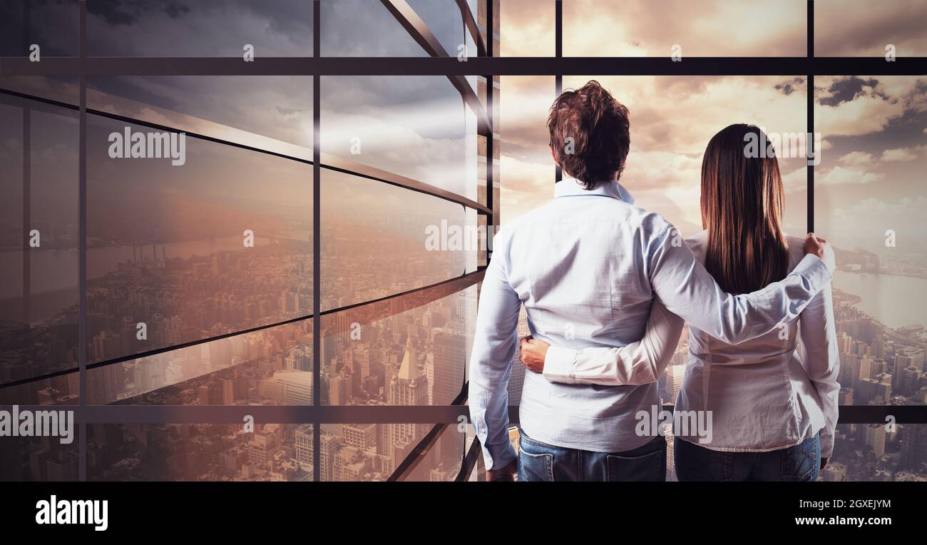 Couple in love imagines the future together Stock Photo - Alamy