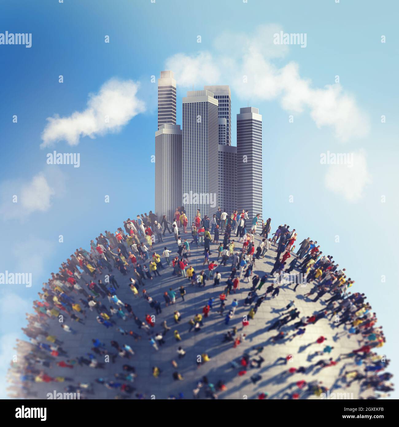3d rendering crowd control hi-res stock photography and images - Alamy
