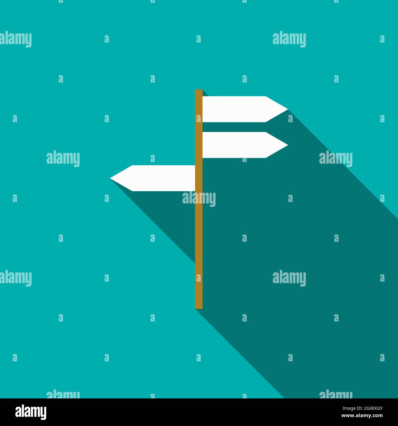 Signpost icon in flat style with long shadow. Travel and navigation ...