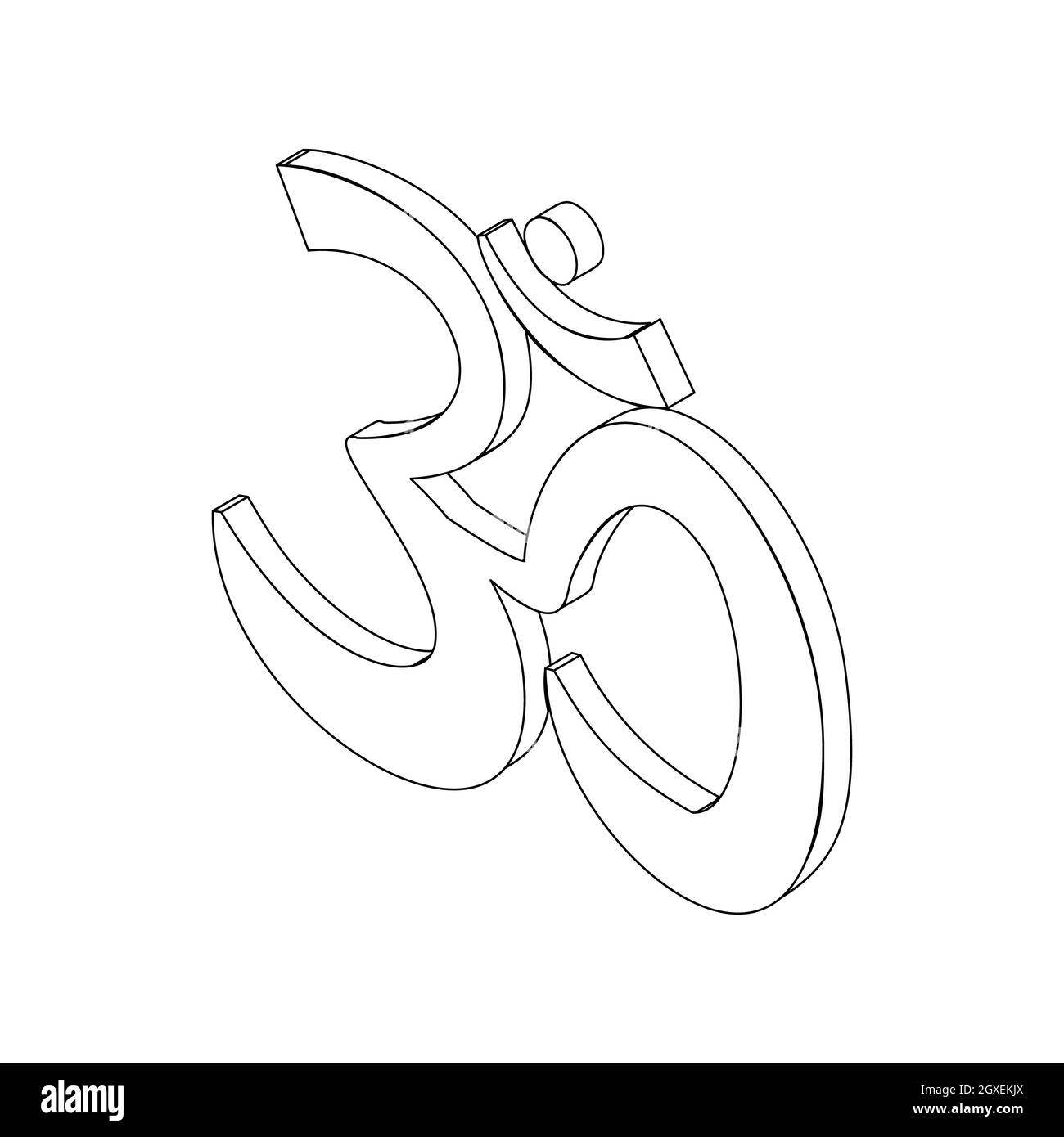 Om sign in isometric 3d style isolated on white background Stock Photo ...