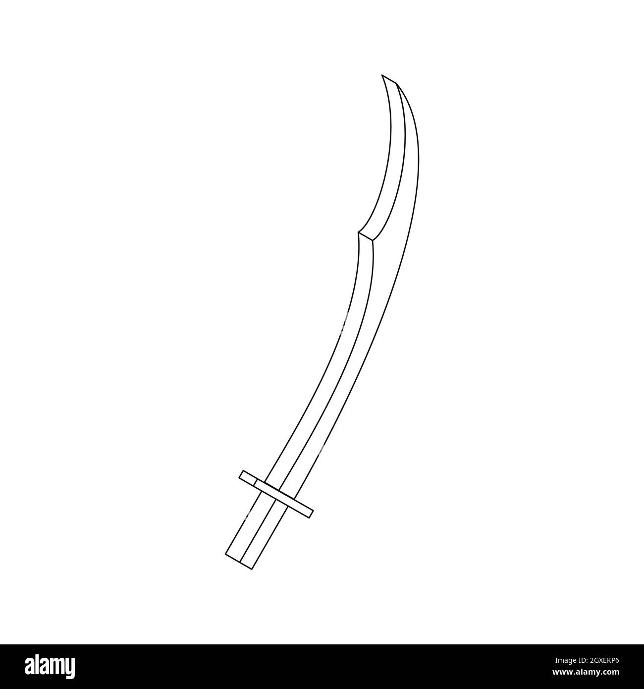 Saber icon in isometric 3d style isolated on white background Stock ...