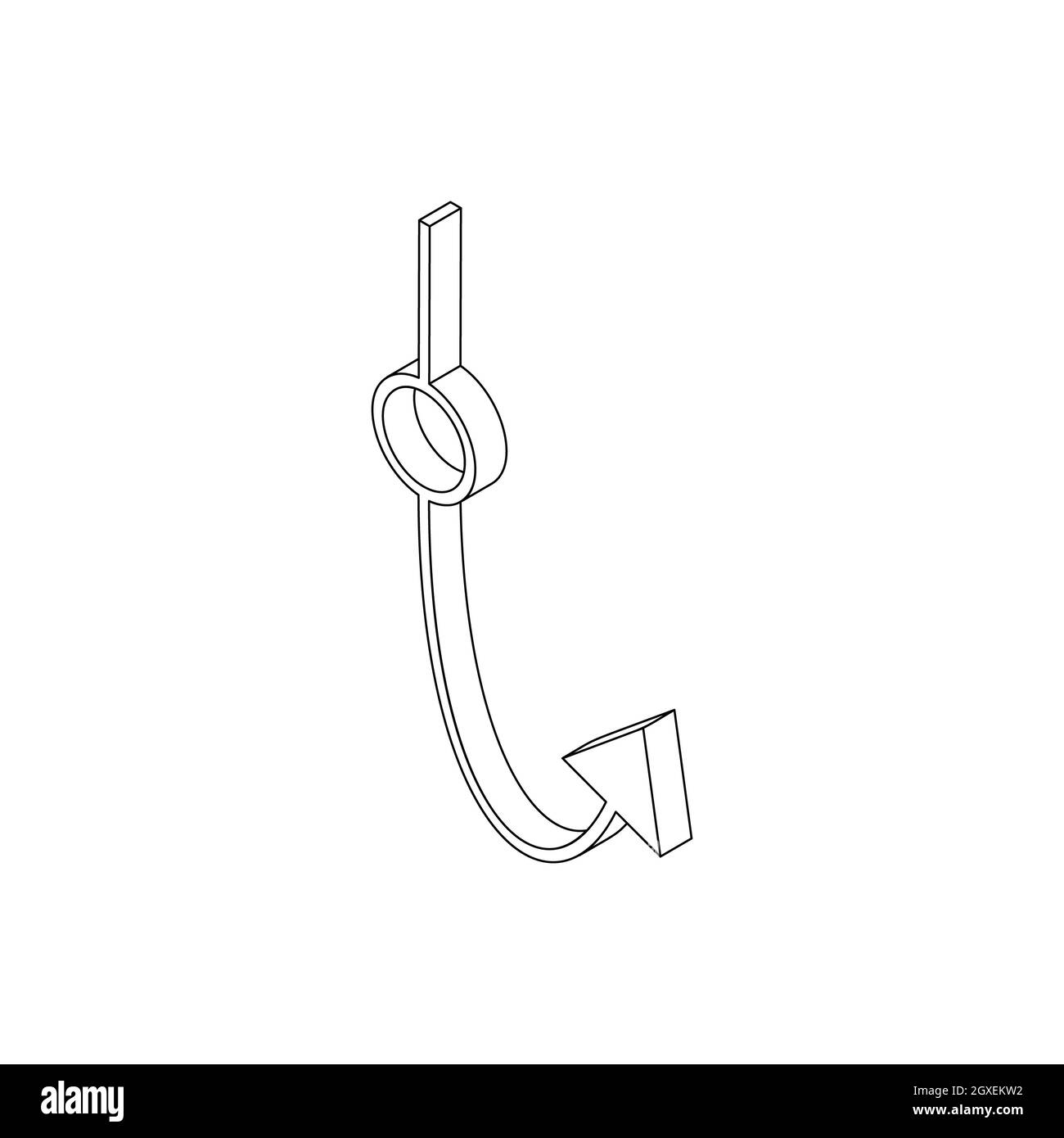 Fishing hook icon in isometric 3d style on a white background Stock ...