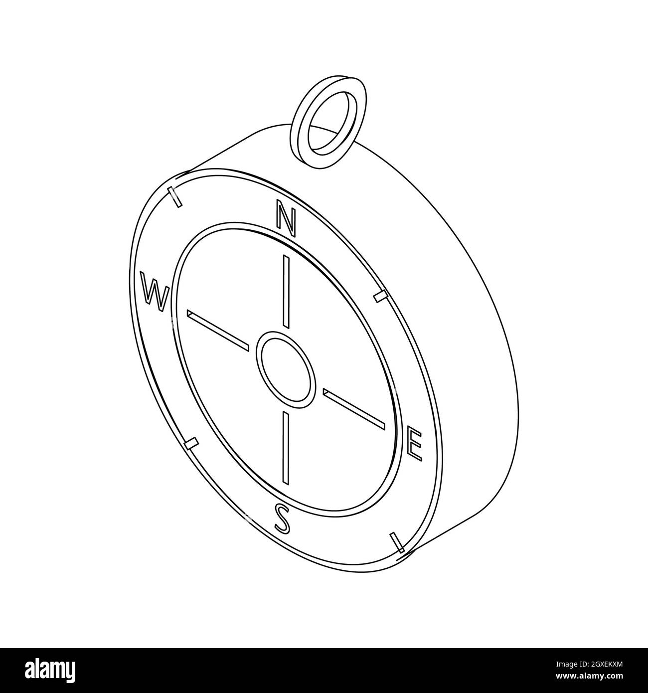 Compass icon in isometric 3d style isolated on white background Stock ...